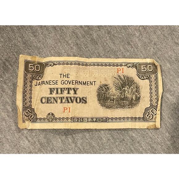 unknown | Accessories | The Japanese Government Fifty 5 Centavos Paper ...